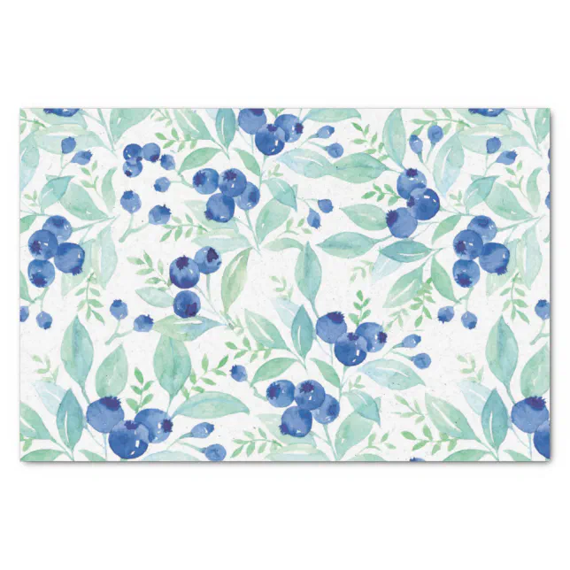 Midsummer Rustic Blueberry Berry Summer Pattern Tissue Paper | Zazzle