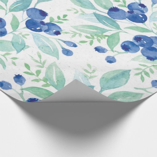Midsummer Rustic Blueberry Berry Summer Pattern Wrapping Paper | Zazzle