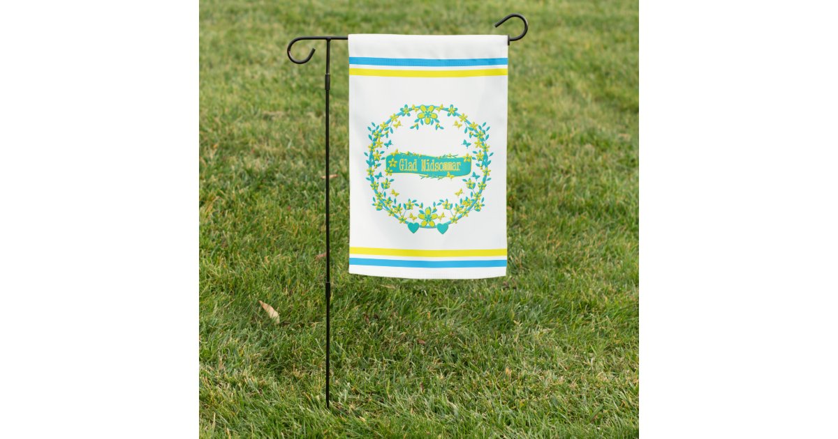 Midsummer symbol sweden garden flag | Zazzle