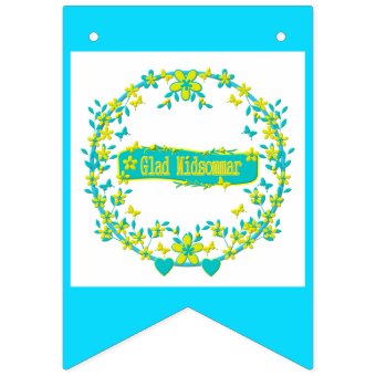 Midsummer symbol sweden Glad midsommar. Bunting Flags | Zazzle