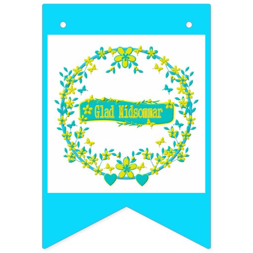 Midsummer symbol sweden Glad midsommar. Bunting Flags | Zazzle