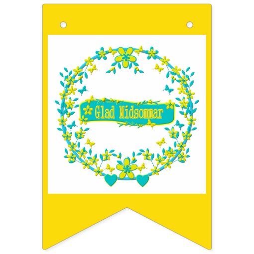 Midsummer symbol sweden Glad midsommar. Bunting Flags | Zazzle