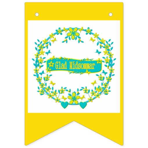 Midsummer symbol sweden Glad midsommar. Bunting Flags | Zazzle