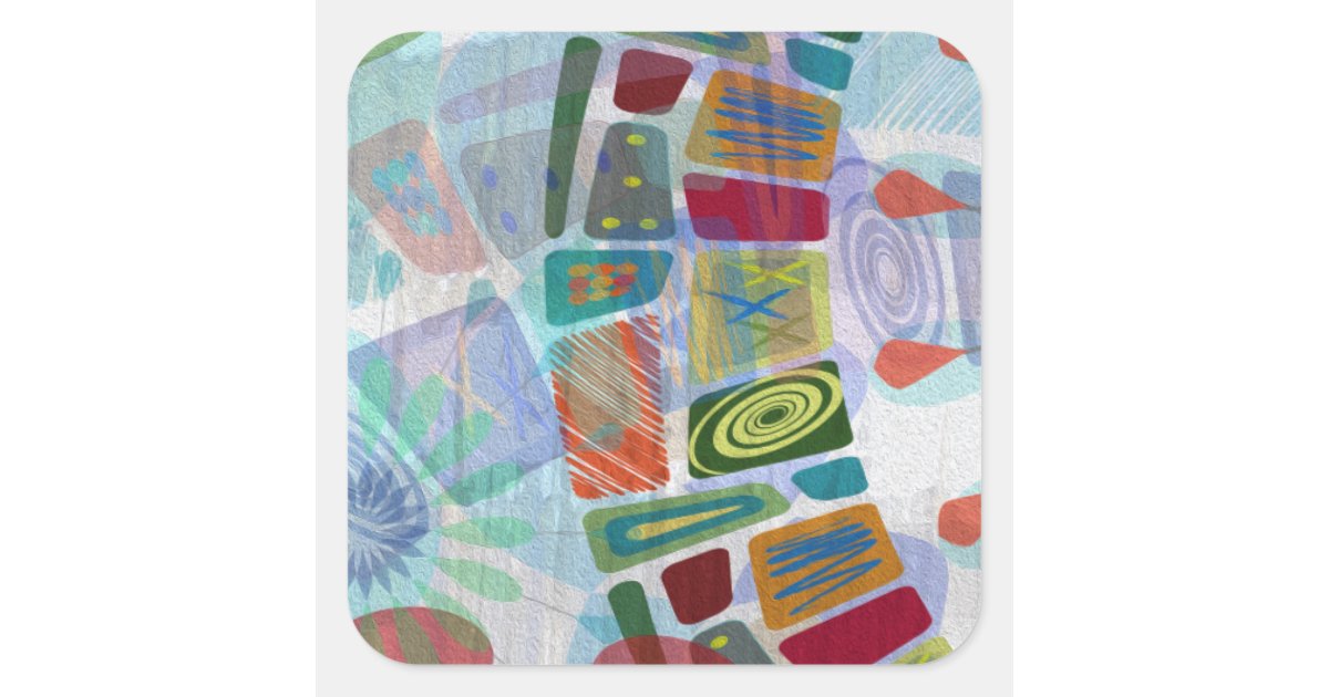 Midway Panels III Square Sticker | Zazzle