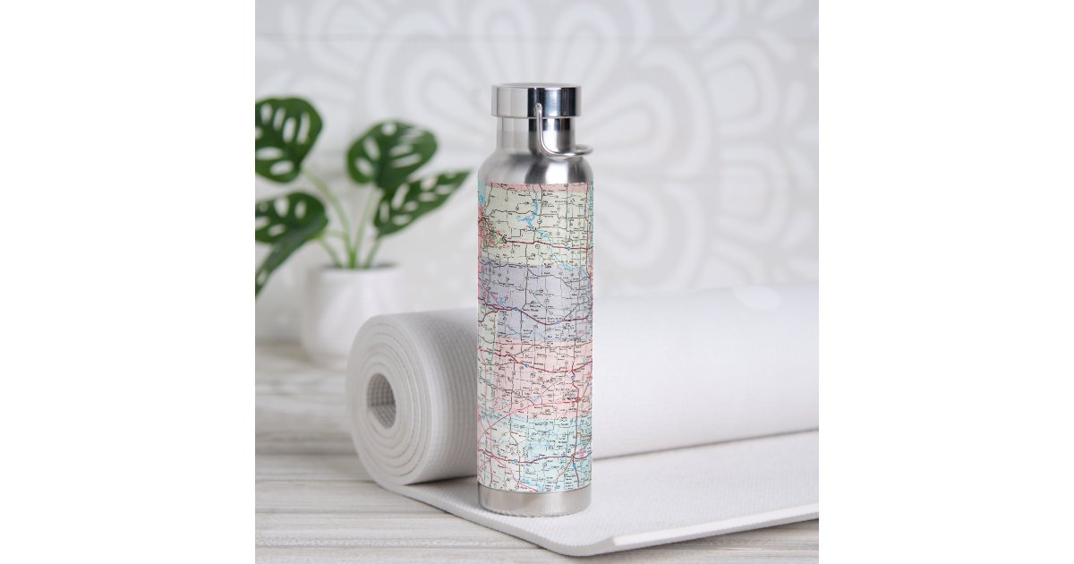 Midwest America Road Map Water Bottle | Zazzle