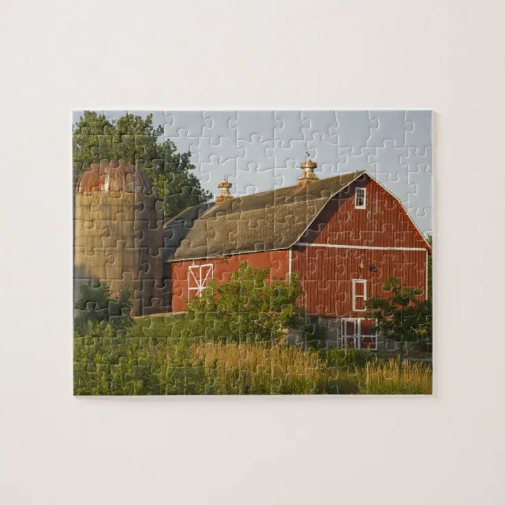 Midwestern Red Barn Jigsaw Puzzle | Zazzle