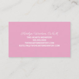 Midwife Beautiful Pregnancy Silhouette Pink Heart Business Card | Zazzle