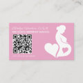 Midwife Doula Pink Pregnancy Silhouette QR Code Business Card | Zazzle