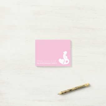 Midwife Doula Pregnant Woman Pretty Pink Custom Post-it Notes | Zazzle