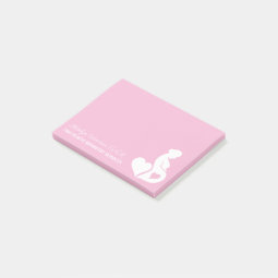 Midwife Doula Pregnant Woman Pretty Pink Custom Post-it Notes | Zazzle