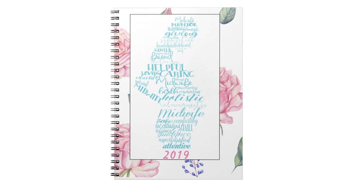 Midwife Log Book | Rose Watercolor Border | Zazzle