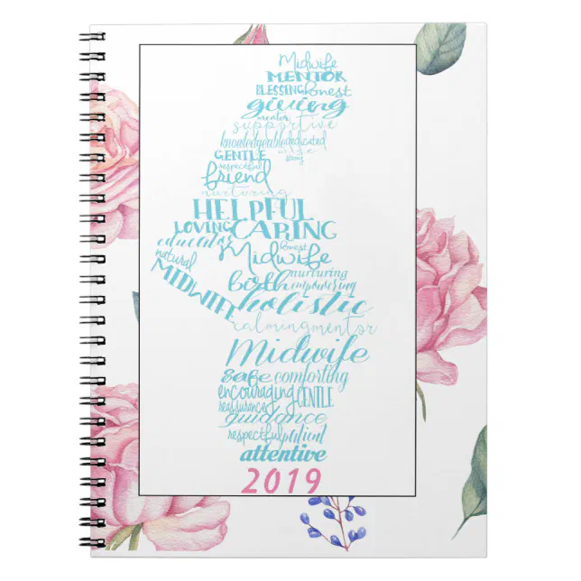 Midwife Log Book | Rose Watercolor Border | Zazzle