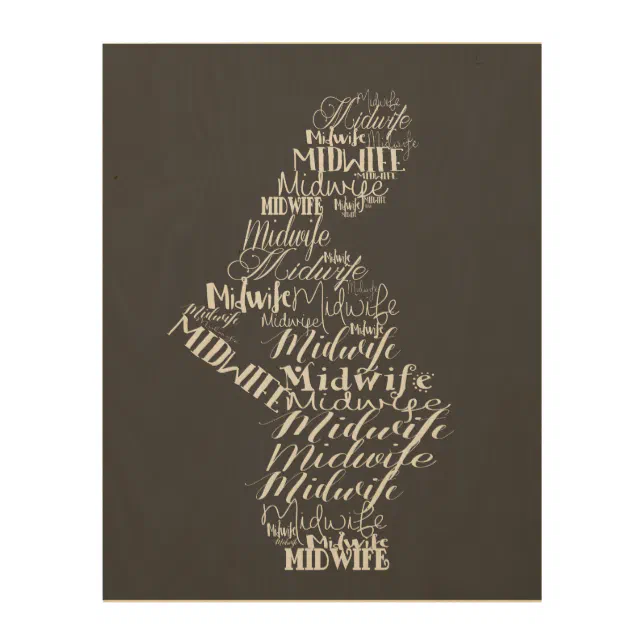Midwife Silhouette Wood Wall Art | Zazzle