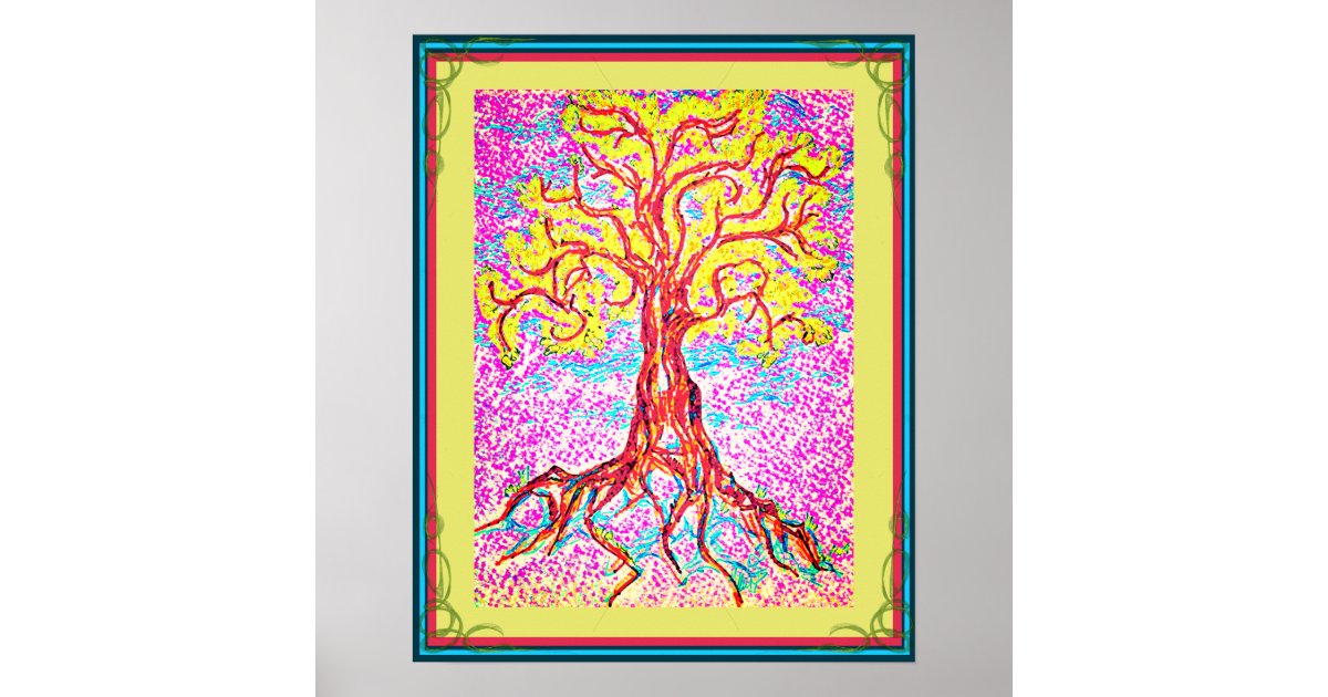 Mighty Colorful Tree Poster | Zazzle