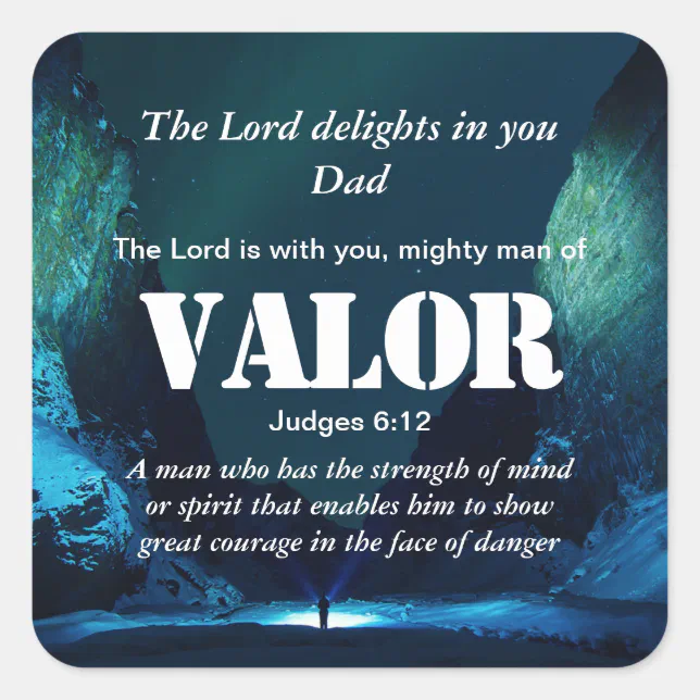 MIGHTY MAN OF VALOR | Christian Square Sticker | Zazzle