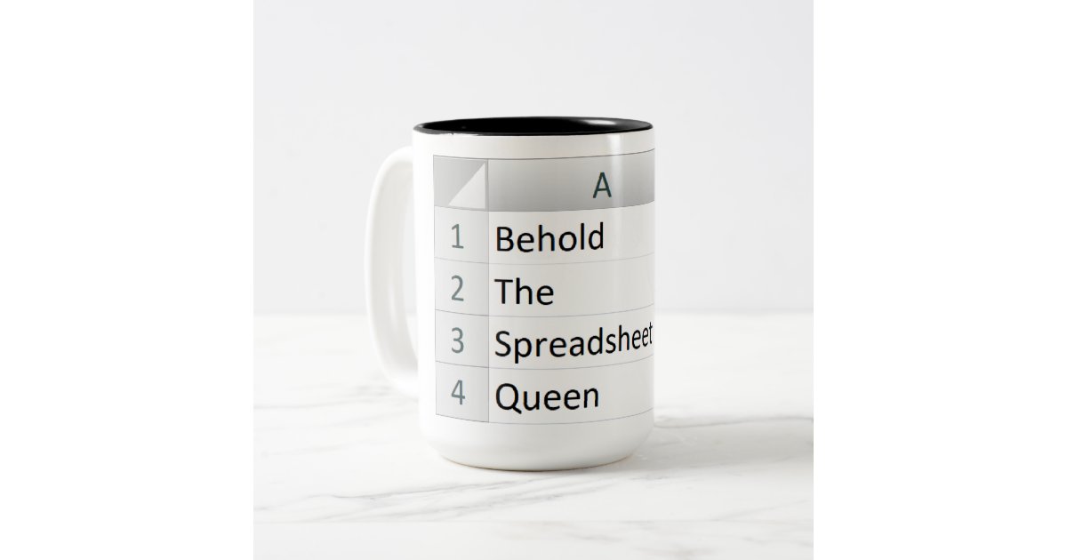 Mighty Spreadsheet Queen, Excel Silver Two-Tone Coffee Mug | Zazzle