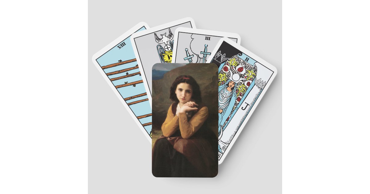 Mignon Innocence of Adolescent Girl, Bouguereau Tarot Cards | Zazzle