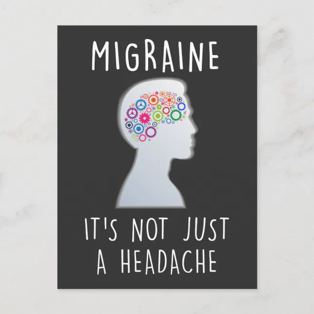 Migraine Awareness Headache sufferer Pain Postcard | Zazzle