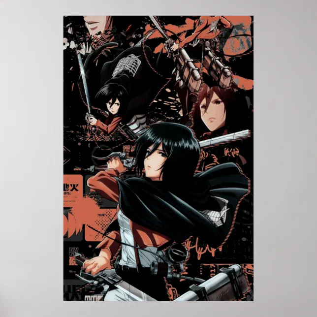Mikasa Ackerman Attack On Titan Poster | Zazzle