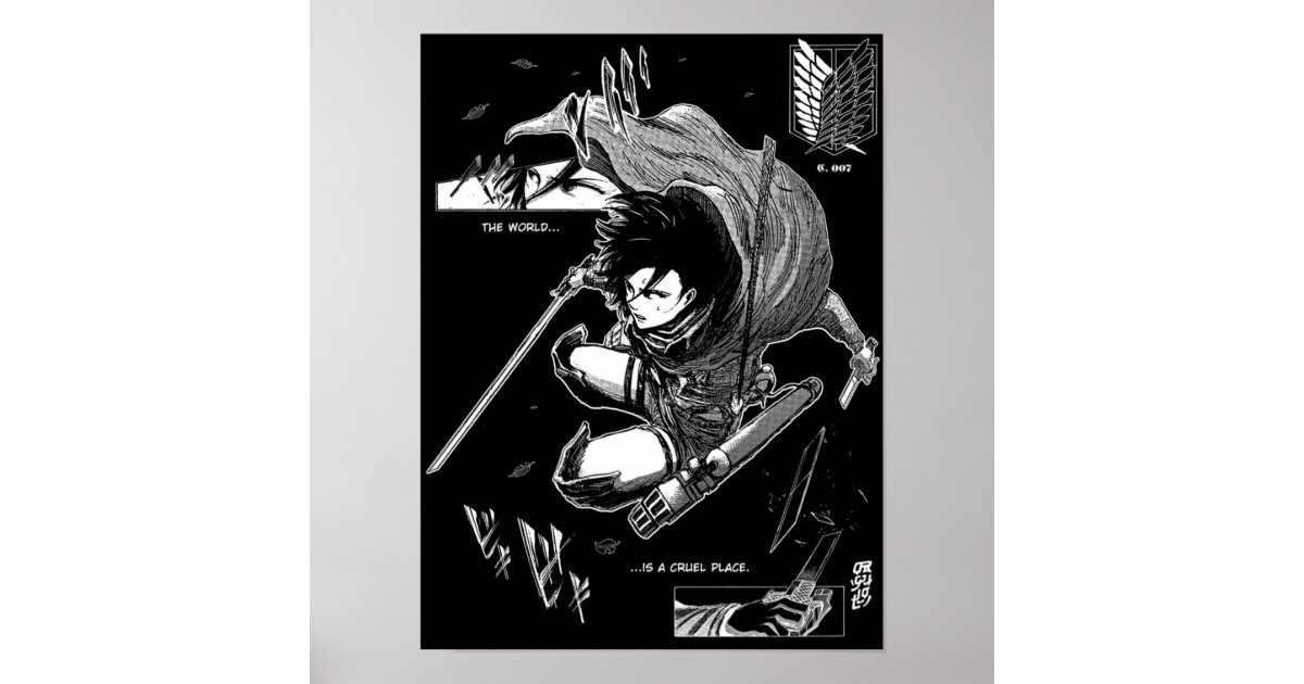 Mikasa Attack on Titan for dark backgrounds Poster | Zazzle