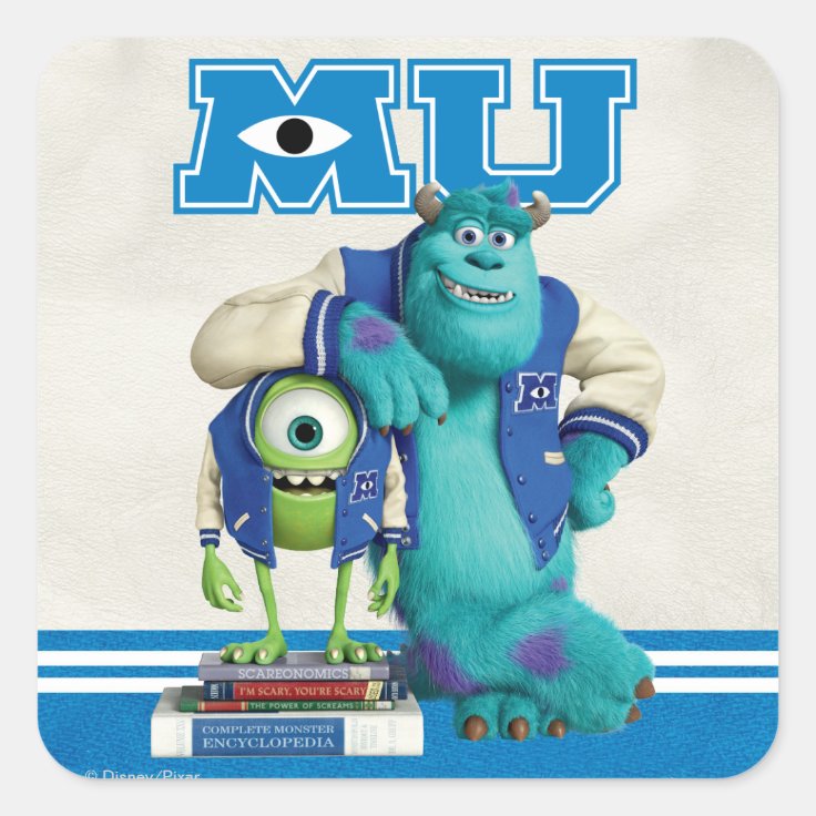 Mike and Sulley MU Square Sticker | Zazzle