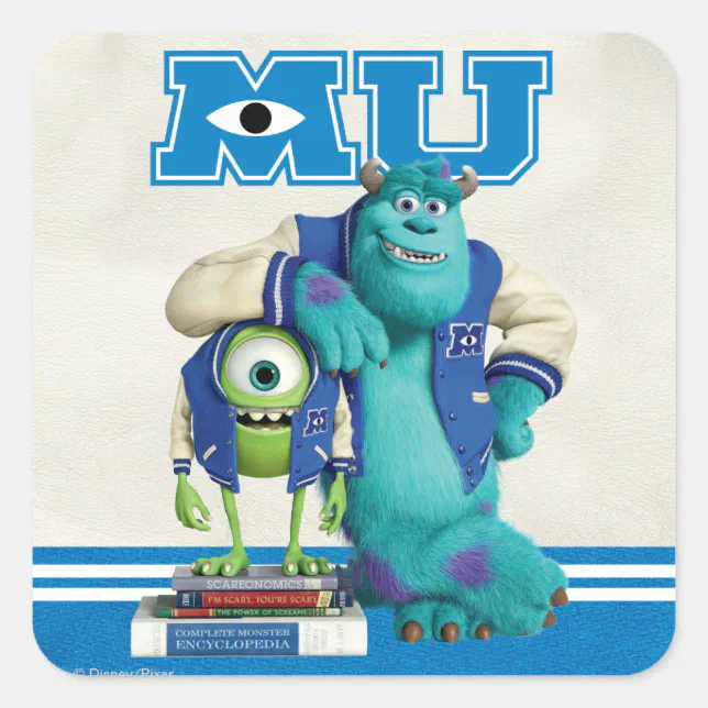 Mike and Sulley MU Square Sticker | Zazzle