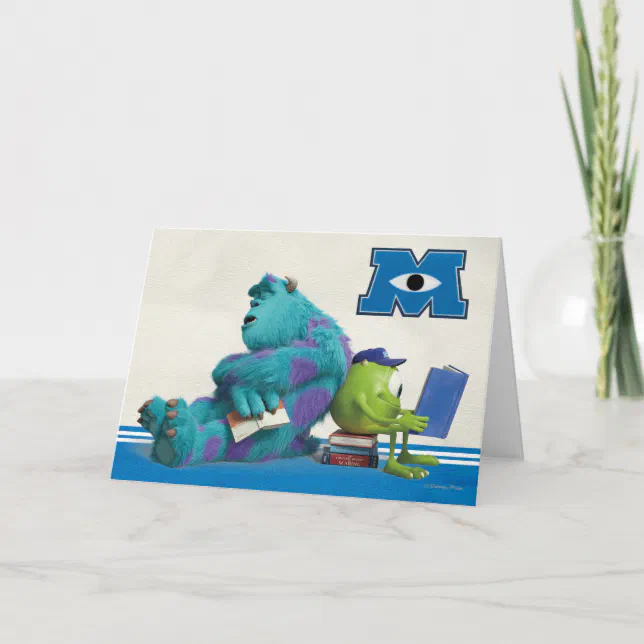 Mike and Sulley Reading Card | Zazzle