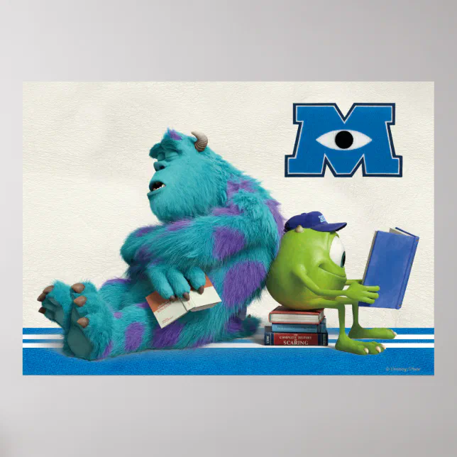 Mike and Sulley Reading Poster | Zazzle
