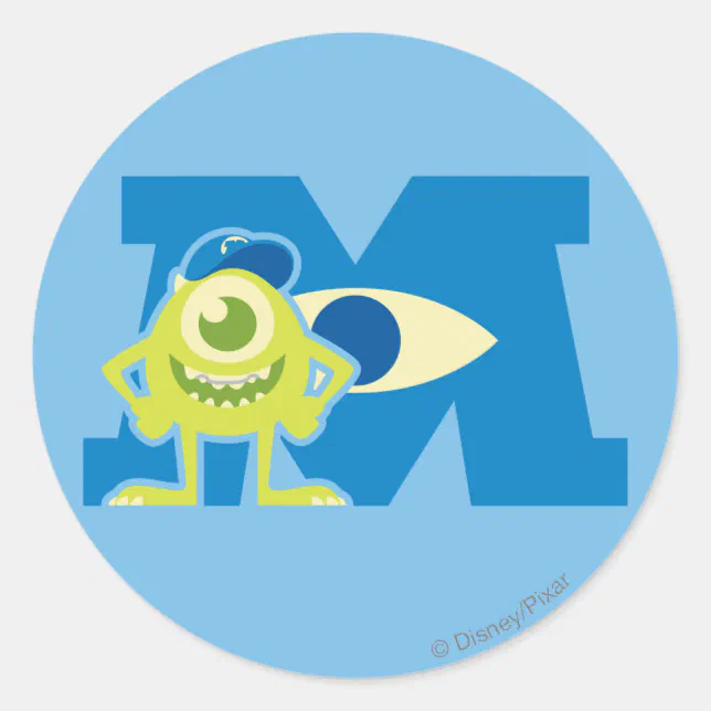 Mike M Logo Classic Round Sticker | Zazzle