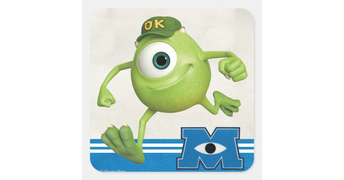 Mike Running Square Sticker | Zazzle