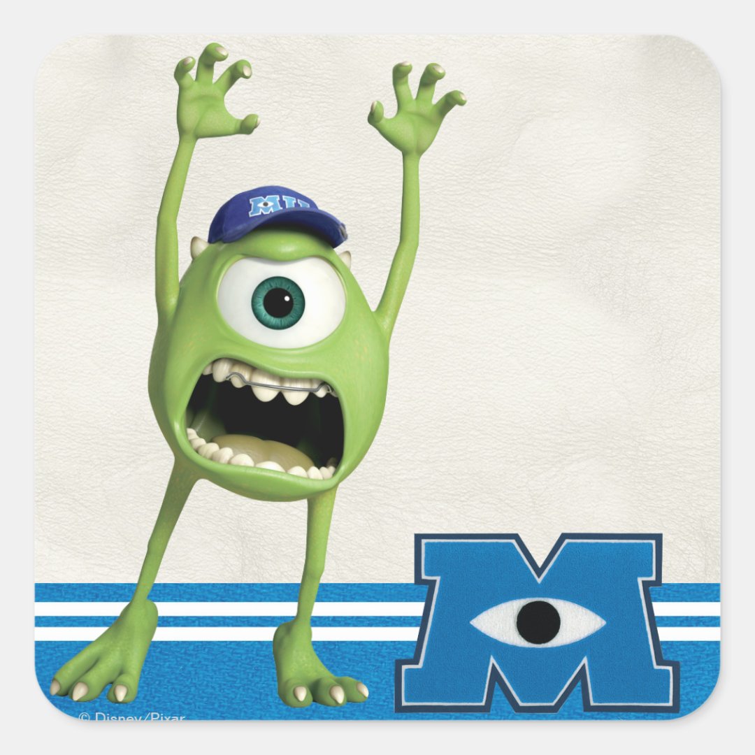 Mike Scaring Square Sticker | Zazzle
