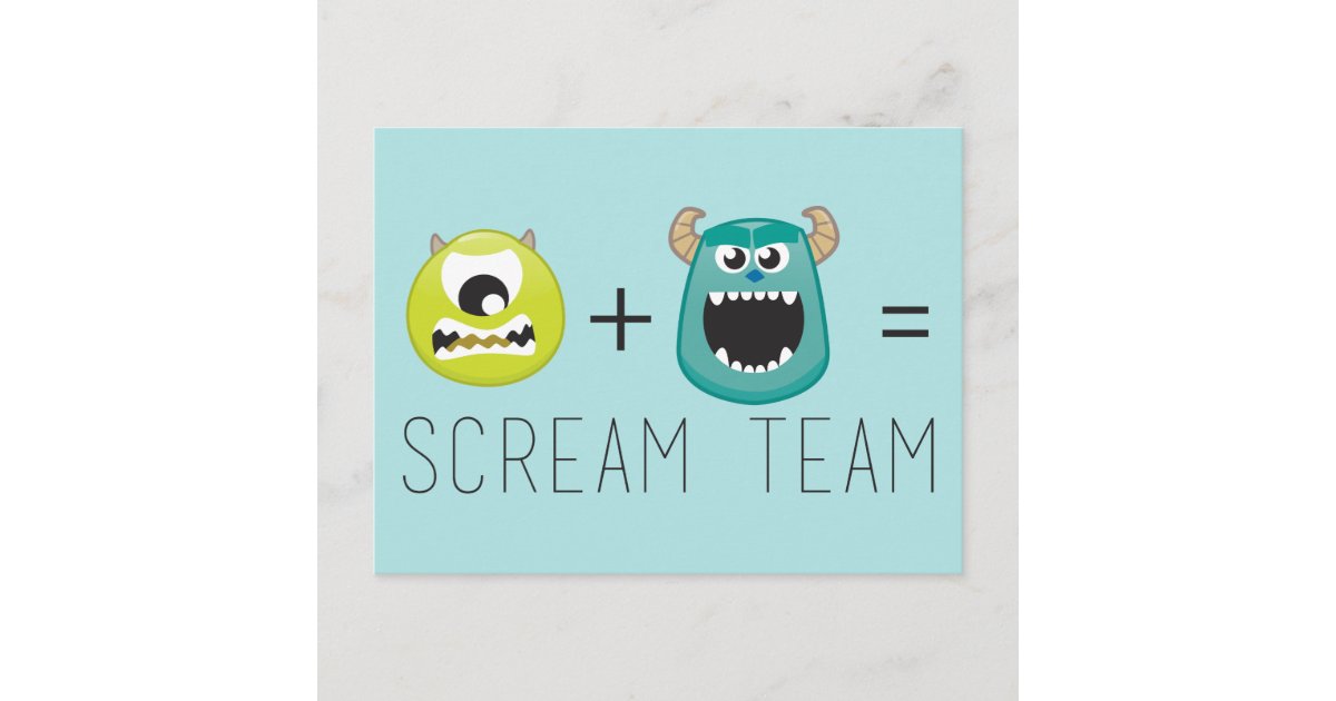 Mike+Sulley=Scream Team Postcard | Zazzle