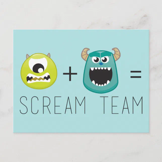 Mike+Sulley=Scream Team Postcard | Zazzle