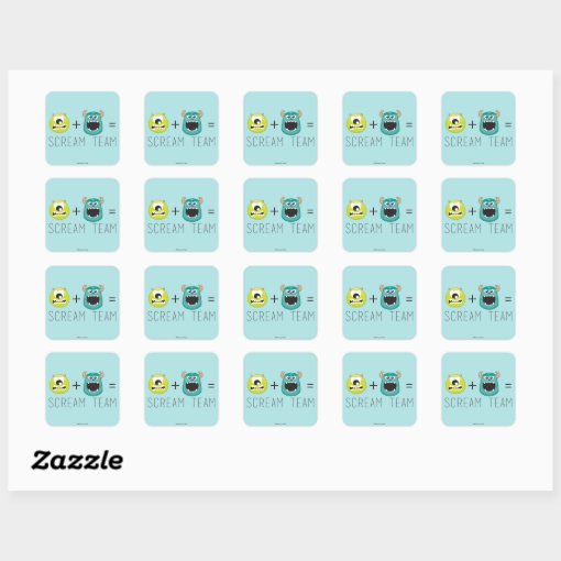 Mike+Sulley=Scream Team Square Sticker | Zazzle