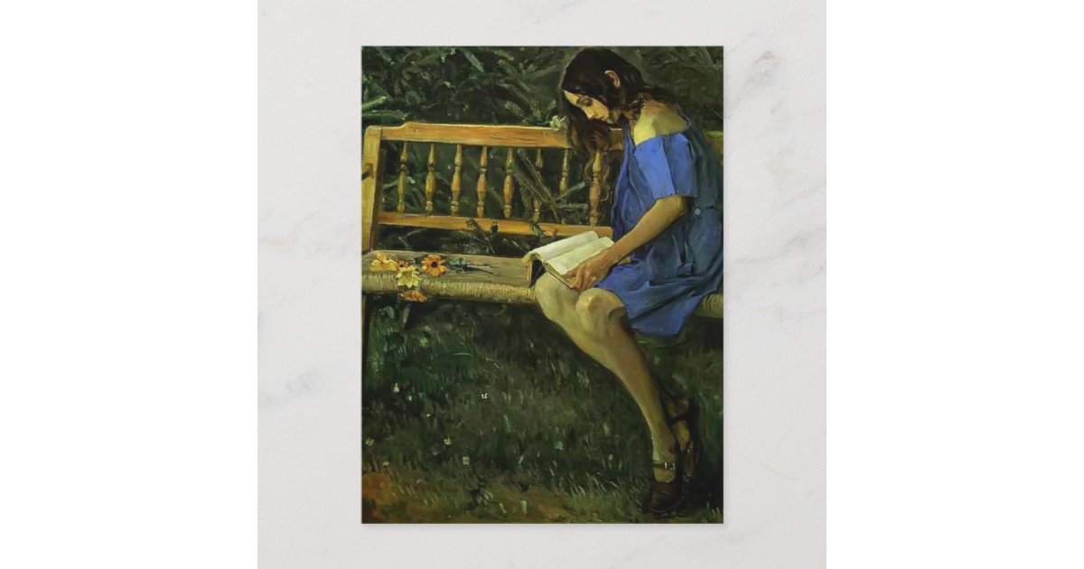 Mikhail Nesterov- Portrait of Natasha Nesterova Postcard | Zazzle