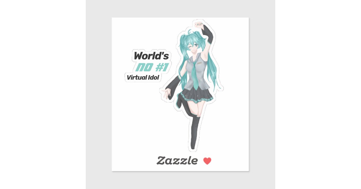Miku Custom-Cut Vinyl Sticker | Zazzle