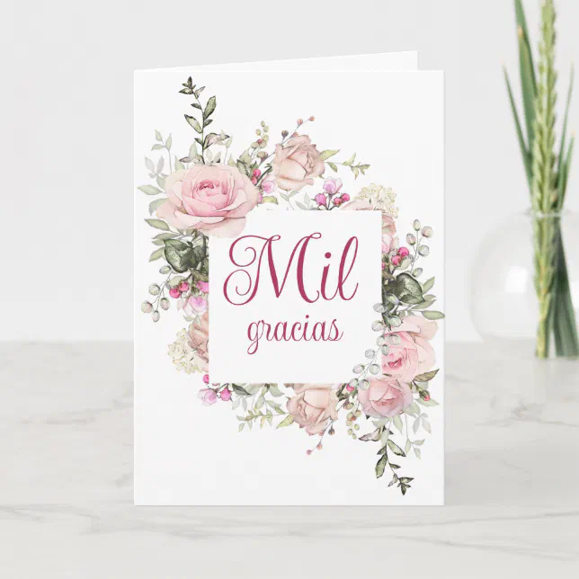 Mil Gracias, Tarjeta En Español, Thank You Card | Zazzle