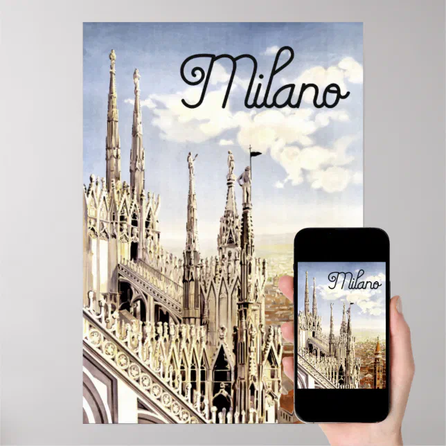 Milan Vintage Travel Poster | Zazzle