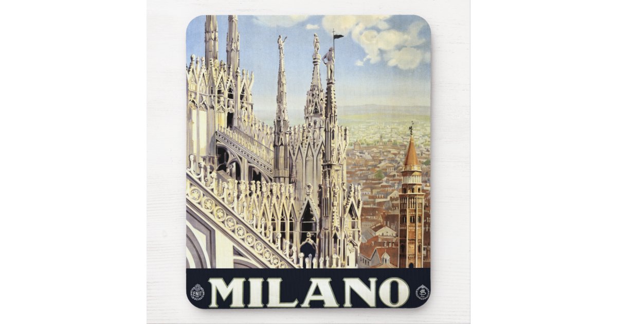 Milano Italy Gothic Cathedral Duomo Vintage Travel Mouse Pad | Zazzle
