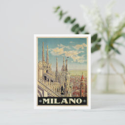Milano Milan Italy Vintage Travel Postcard | Zazzle