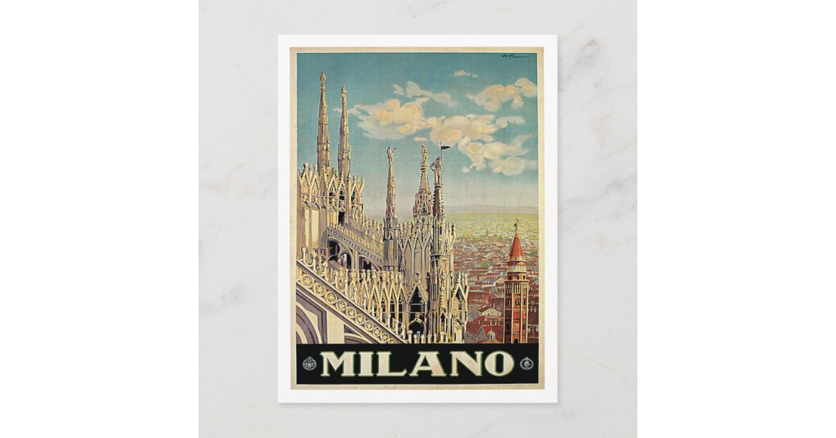 Milano Milan Italy Vintage Travel Postcard | Zazzle