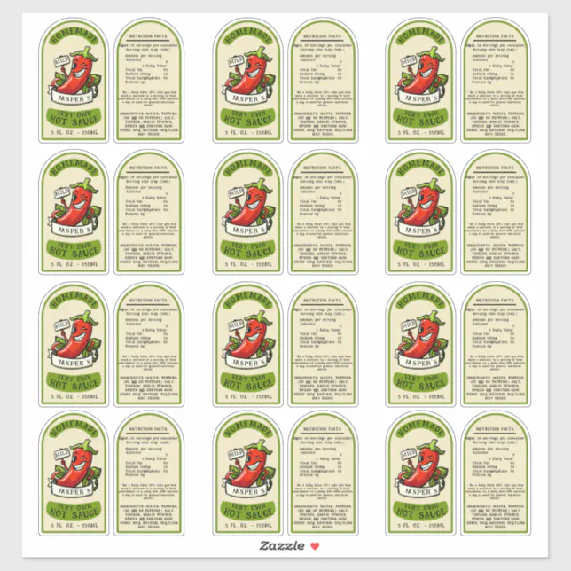 Mild hot sauce labels | Zazzle