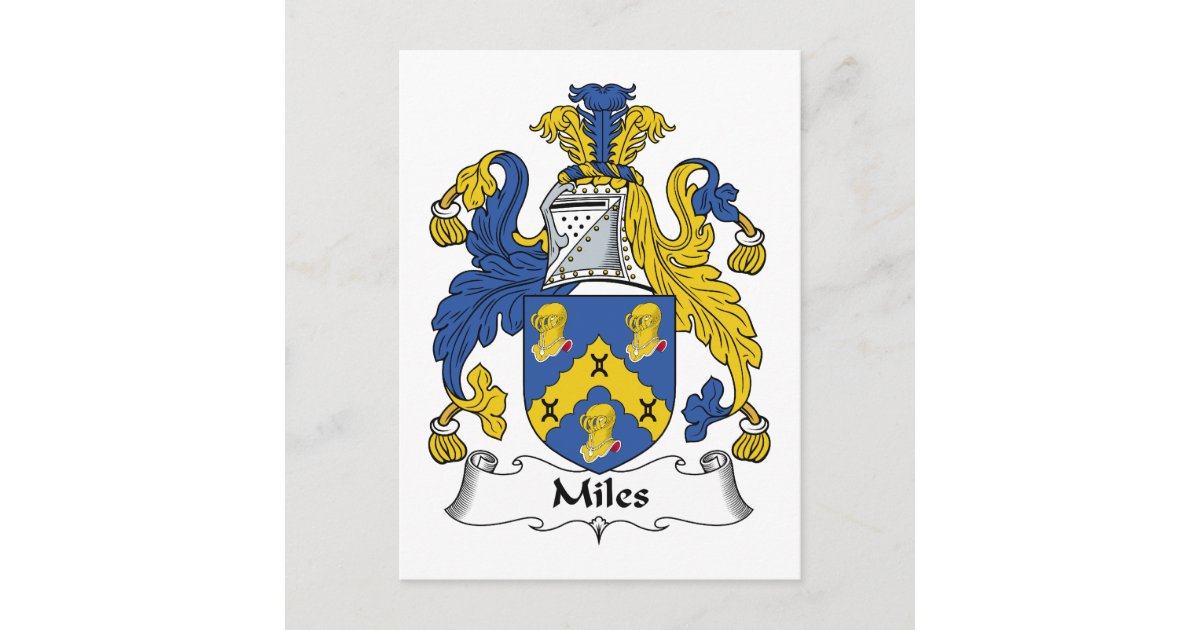 Miles Family Crest Postcard | Zazzle