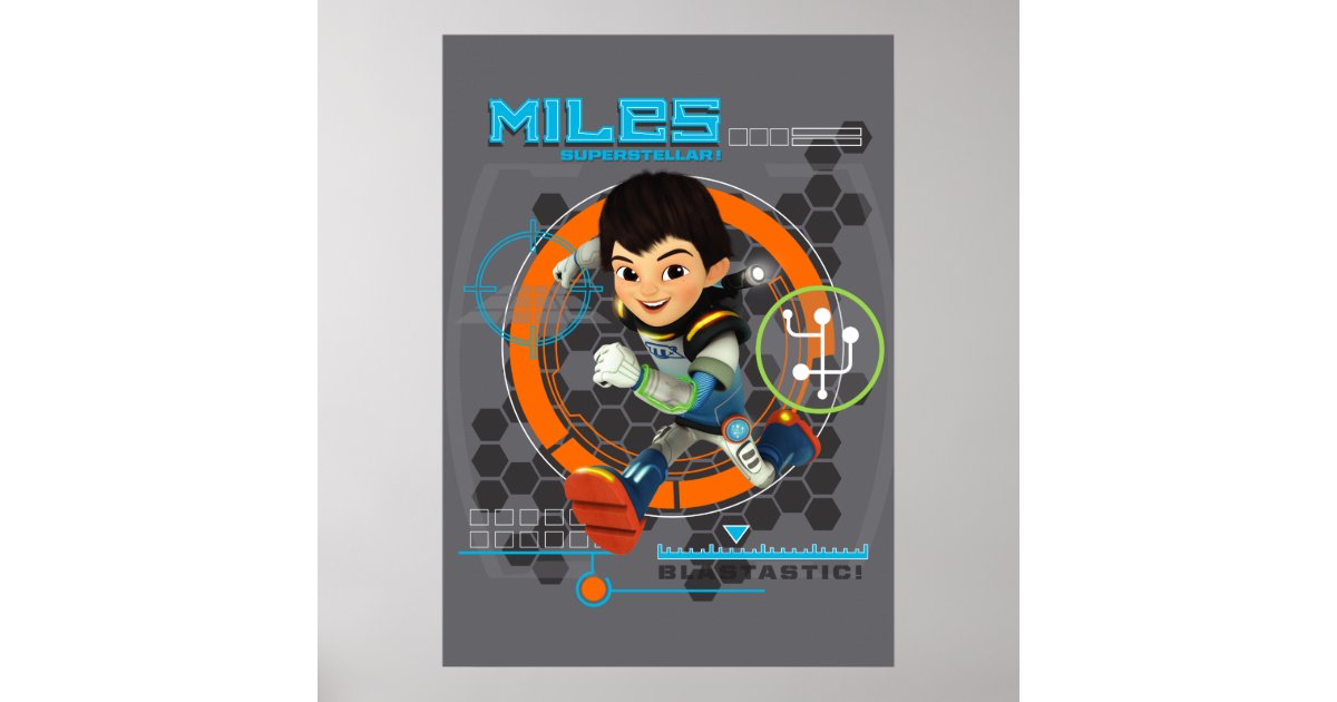 Miles Superstellar Running Graphic Poster | Zazzle