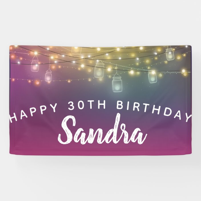 Milestone birthday banner customise, 30th birthday | Zazzle.com
