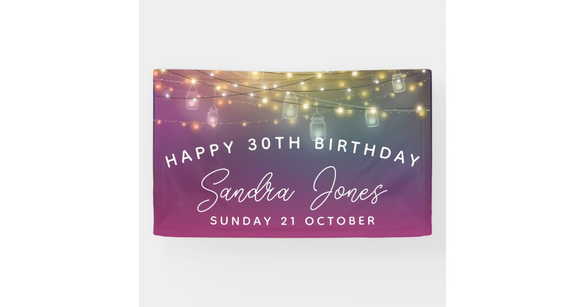 Milestone birthday banner customise, 30th birthday | Zazzle