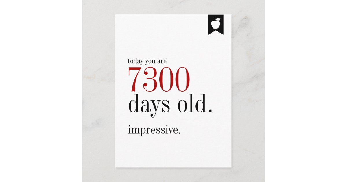 Milestone Birthday Days Old Birthday Postcard | Zazzle