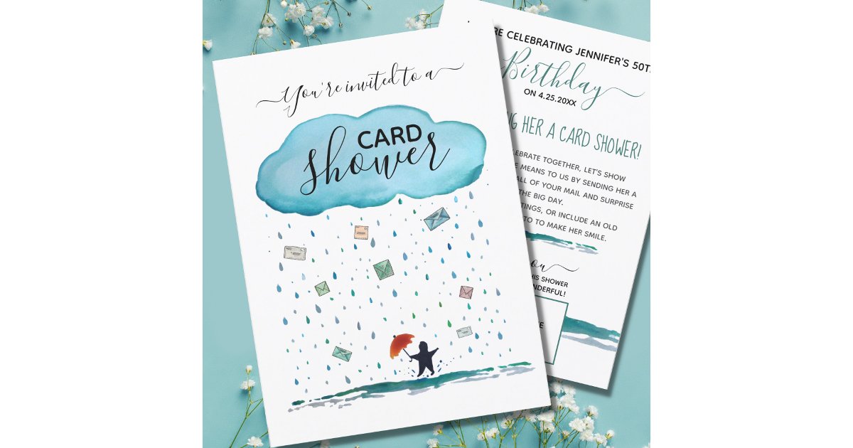 Milestone Birthday Shower by Mail Card Shower | Zazzle