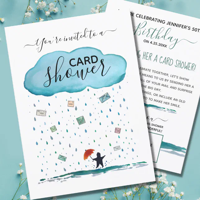Milestone Birthday Shower by Mail Card Shower | Zazzle