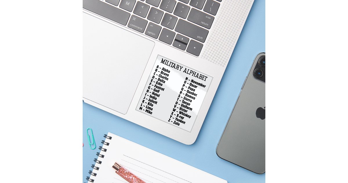 Military Alphabet Phonetic Code, Alpha Bravo... Sticker | Zazzle